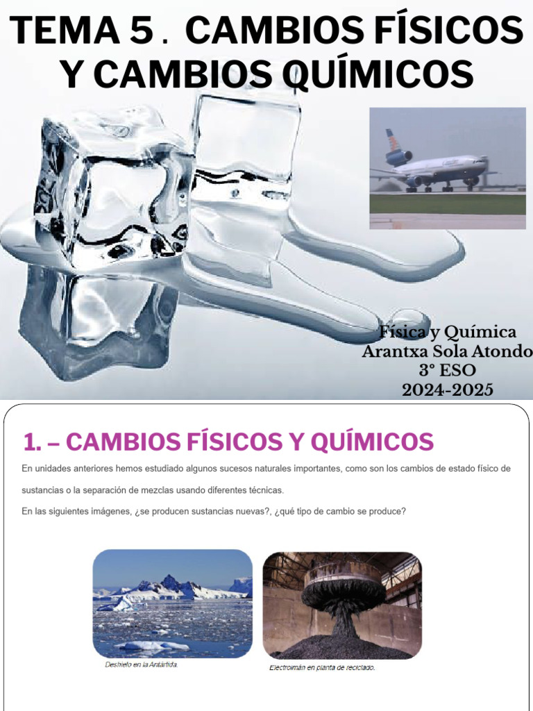 Cambios Físicos y Químicos en Química | PDF | Mole (Unidad ...