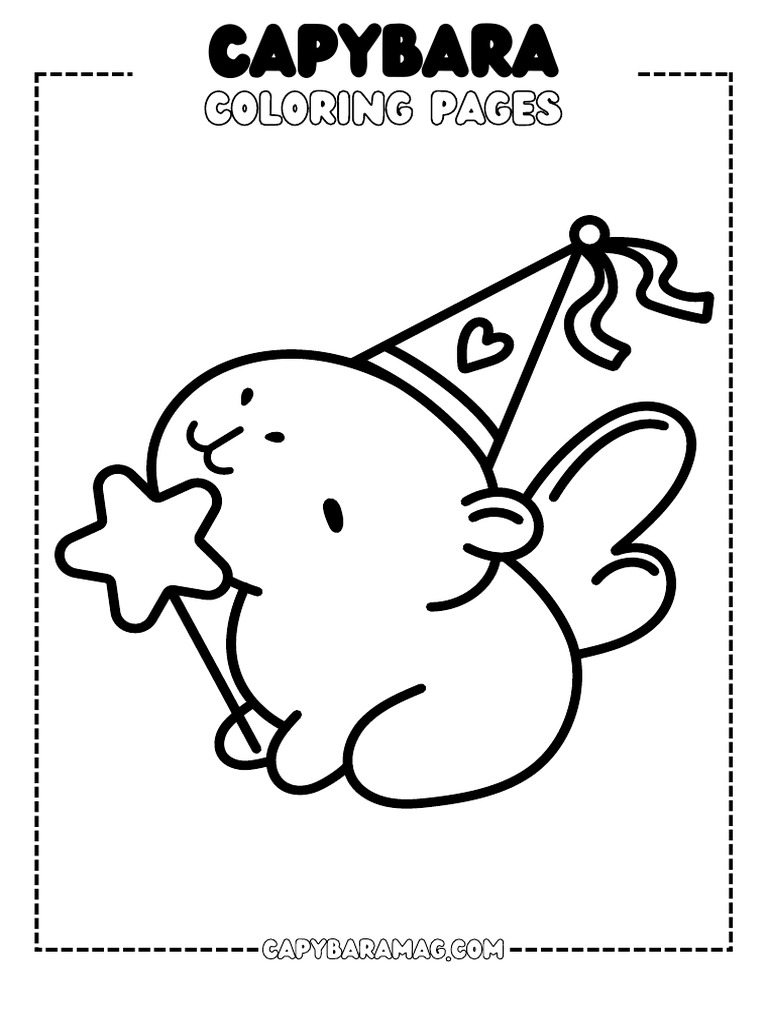 Capybara A Fairy Coloring Page | PDF