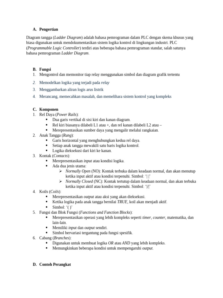 Pengertian dan Fungsi Ladder Diagram | PDF