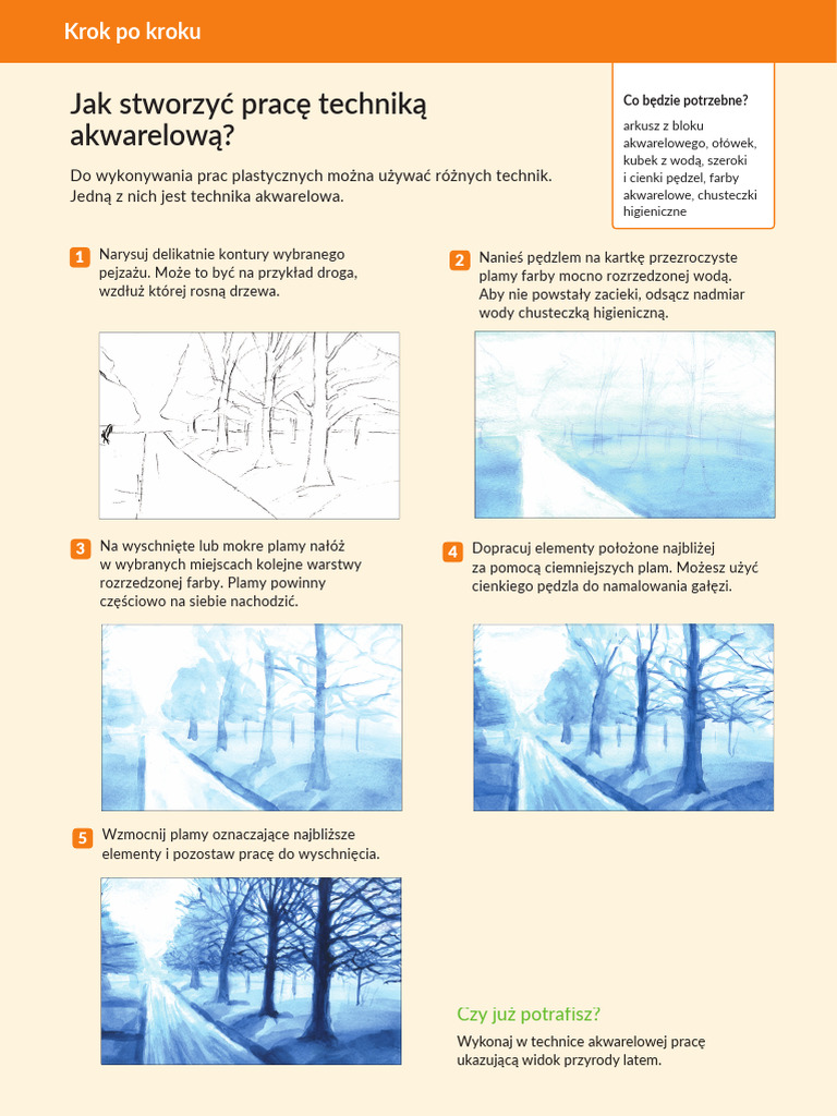 Krok Po Kroku Jak Stworzyc Prace Technika Akwarelo | PDF