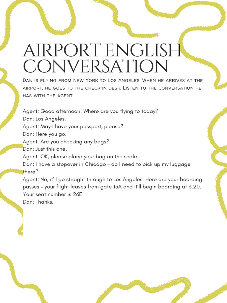 Airport Conversation Guide: Check-In Tips | PDF | Transport | Aviation