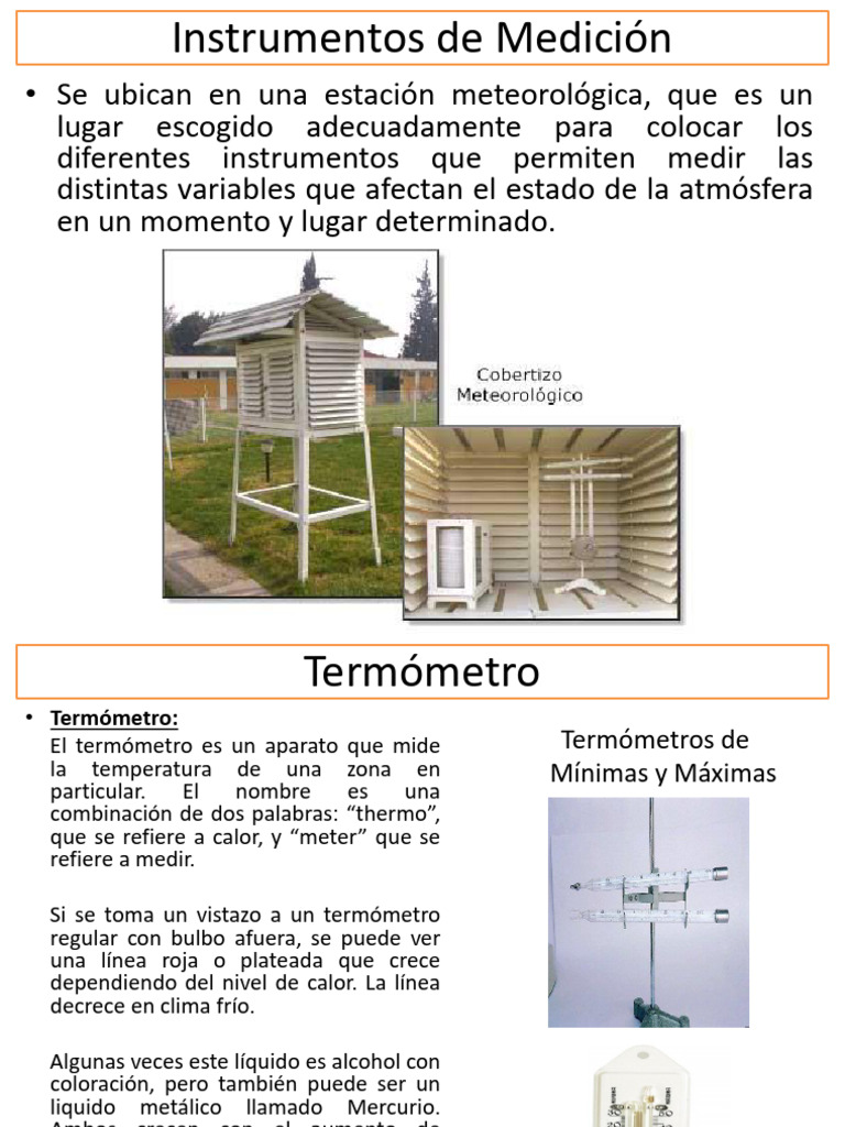 Instrumentos de Medición Meteorológica | PDF | Temperatura | Física ...