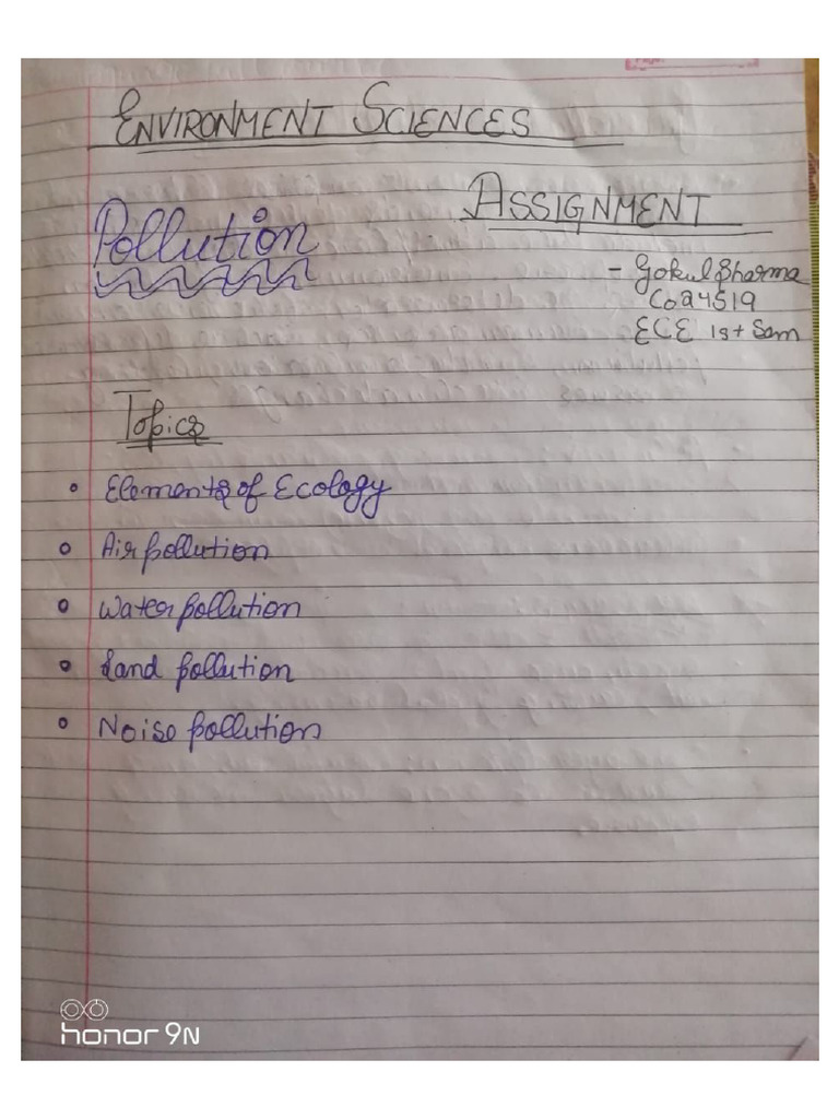 Environment Sciences Assignment | PDF