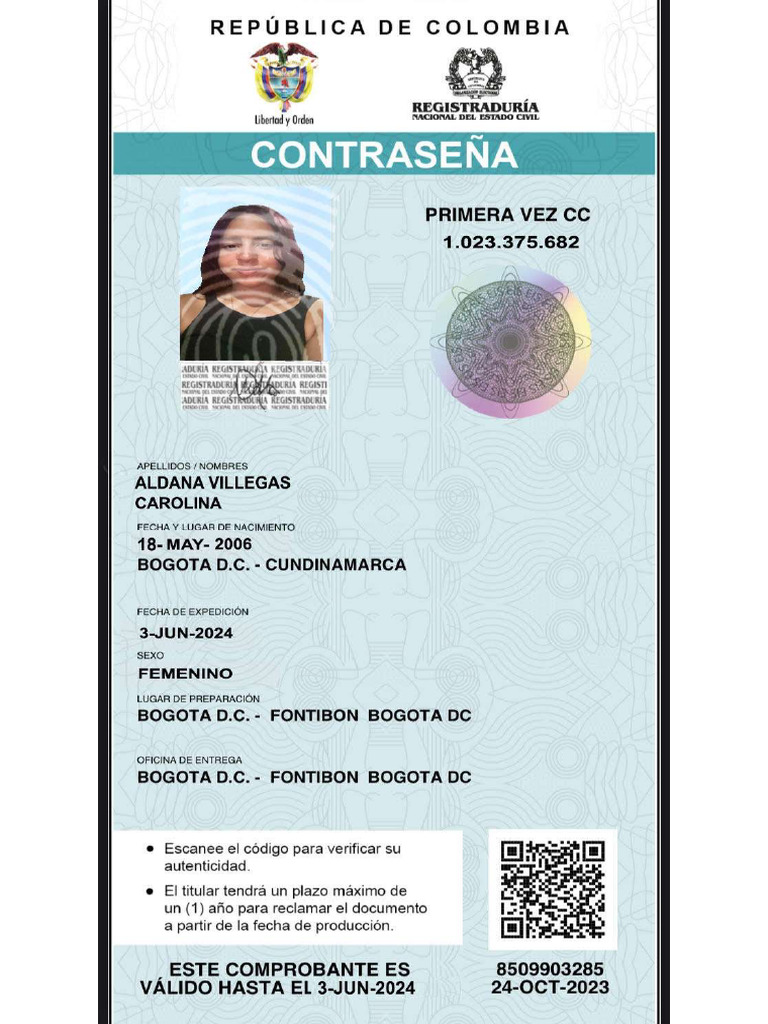 COMPROBANTE DOCUMENTO EN TRÁMITE | PDF