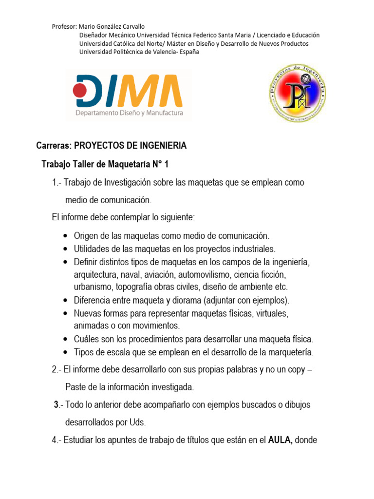 Pauta de Trabajo N°1 Taller de Maqueteria 2025 | PDF | Diseño