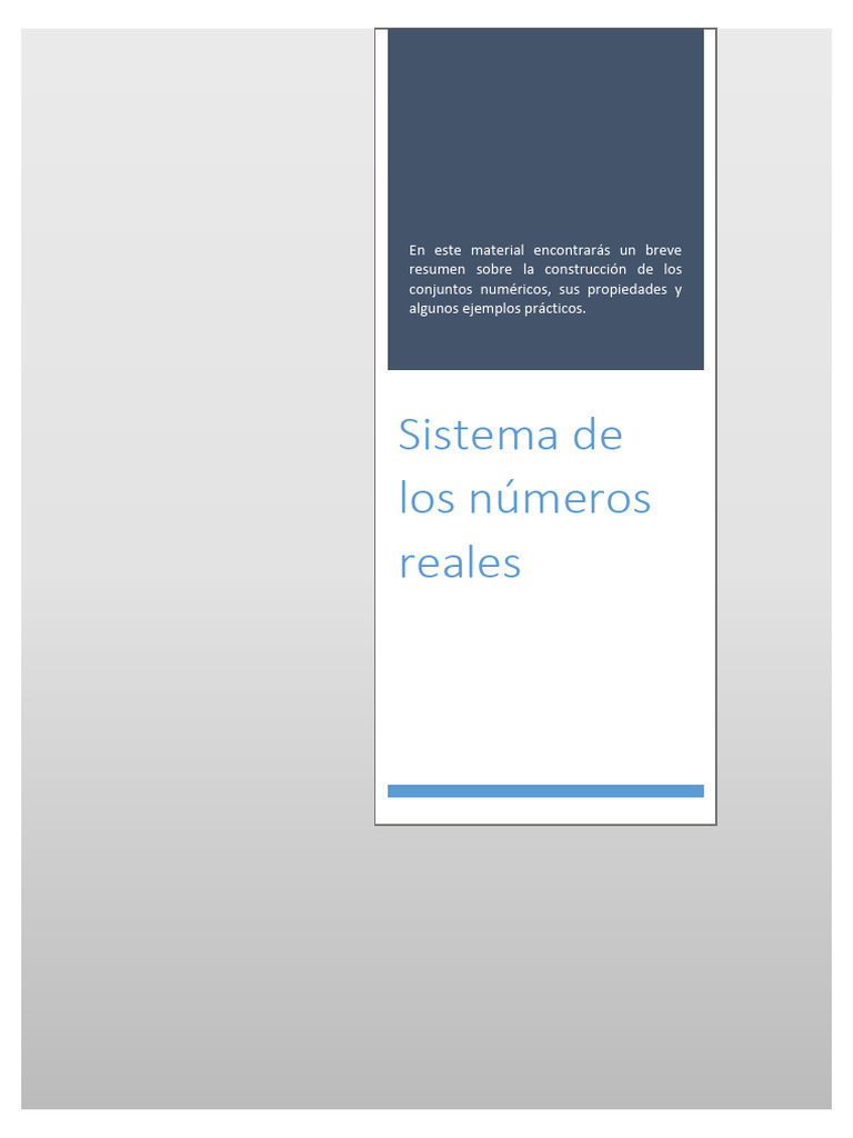 Sistema de Números Reales - Clase I | PDF | Decimal | Raíz cuadrada