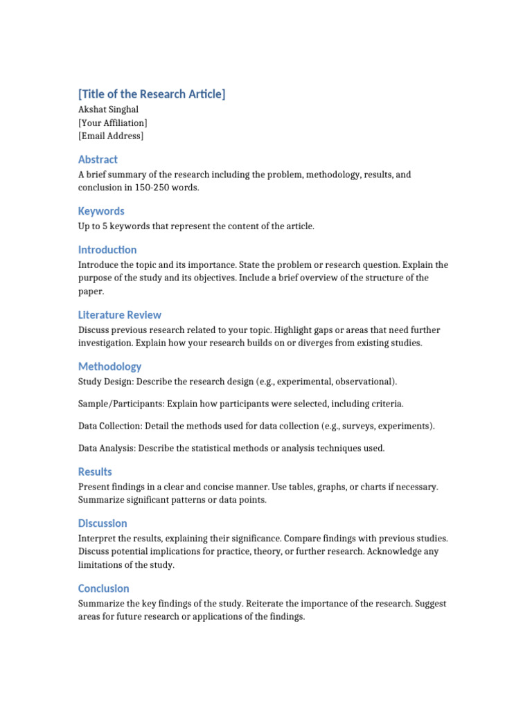Research Article Template | PDF