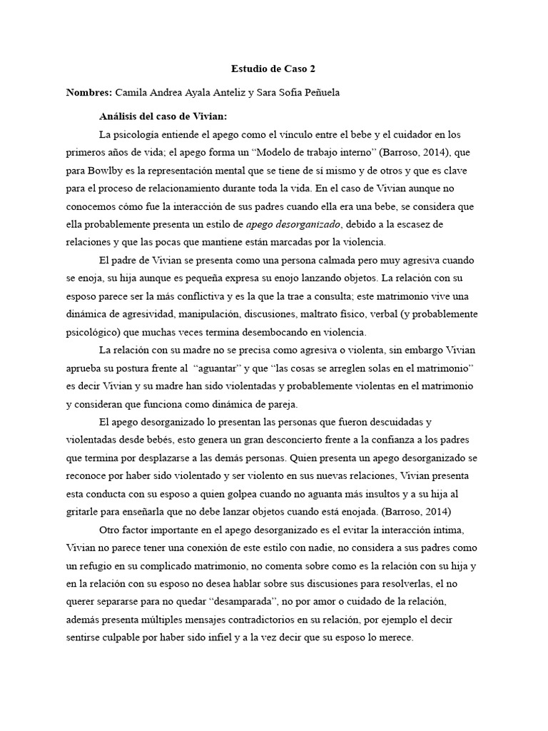 Estudio de Caso Procesos Del Desarrollo | PDF | Teoría de apego | Adultos
