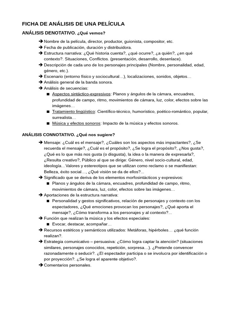 Análisis Completo de una Película | PDF