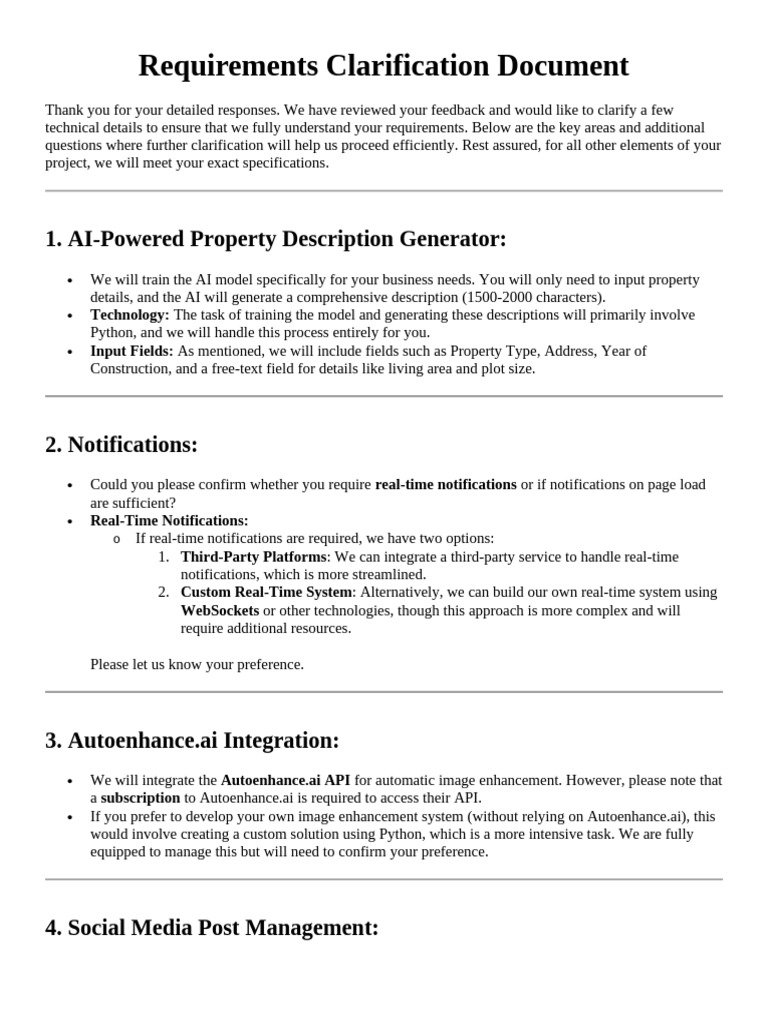 Requirements Clarification Document | PDF | Subscription Business Model ...