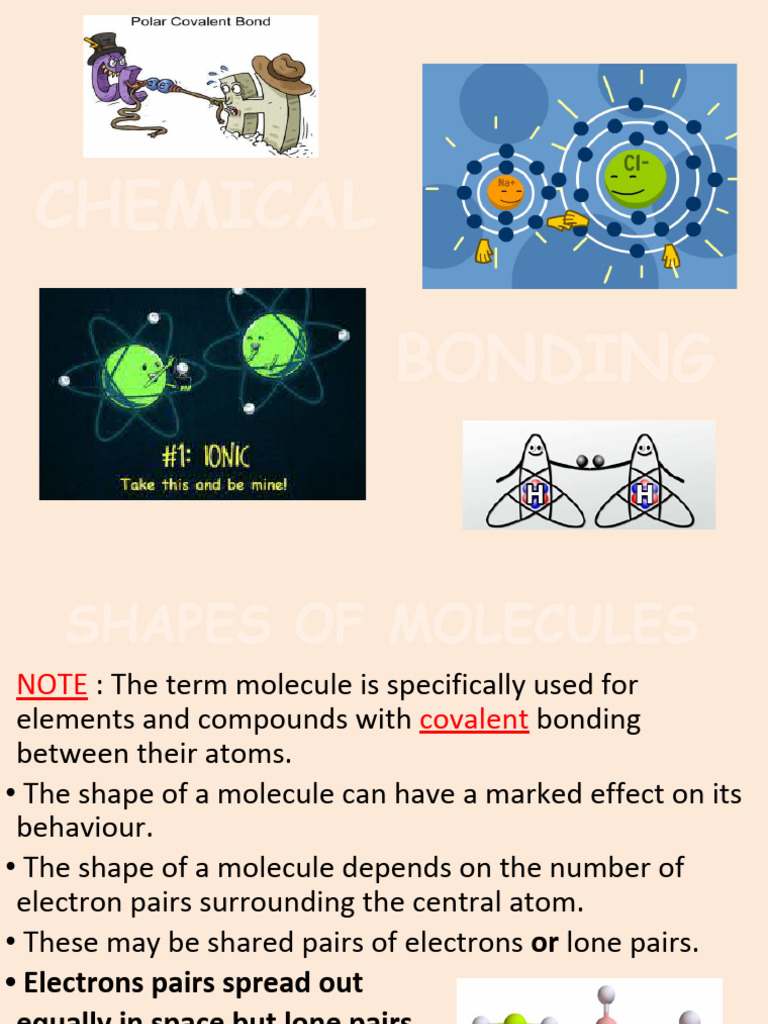 10 CHEMICAL BONDING (SHAPES OF MOLECULES) 2023 | PDF | Chemical ...