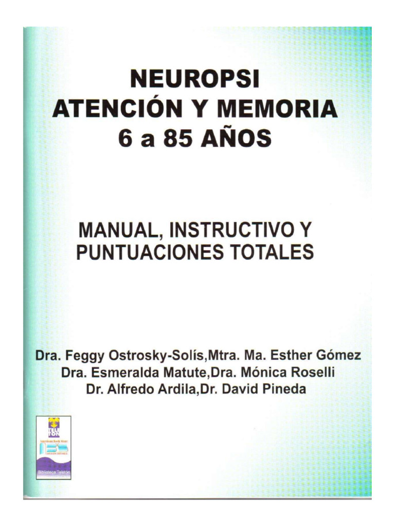 Manual Neuropsi Memoria y Atencion | PDF