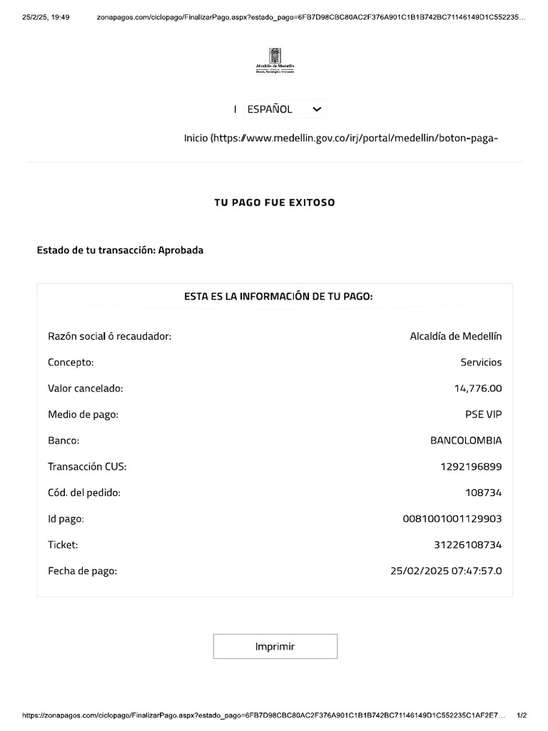 Comprobante de Pago 2 | PDF
