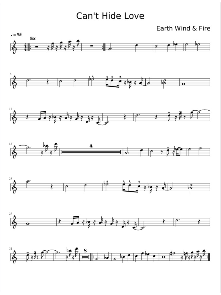 Can't Hide Love Trumpet BB | PDF