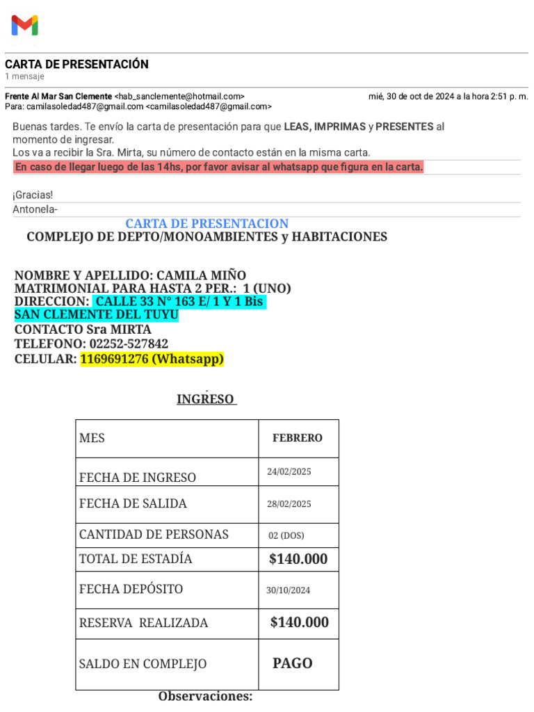 Gmail - CARTA DE PRESENTACIÓN | PDF