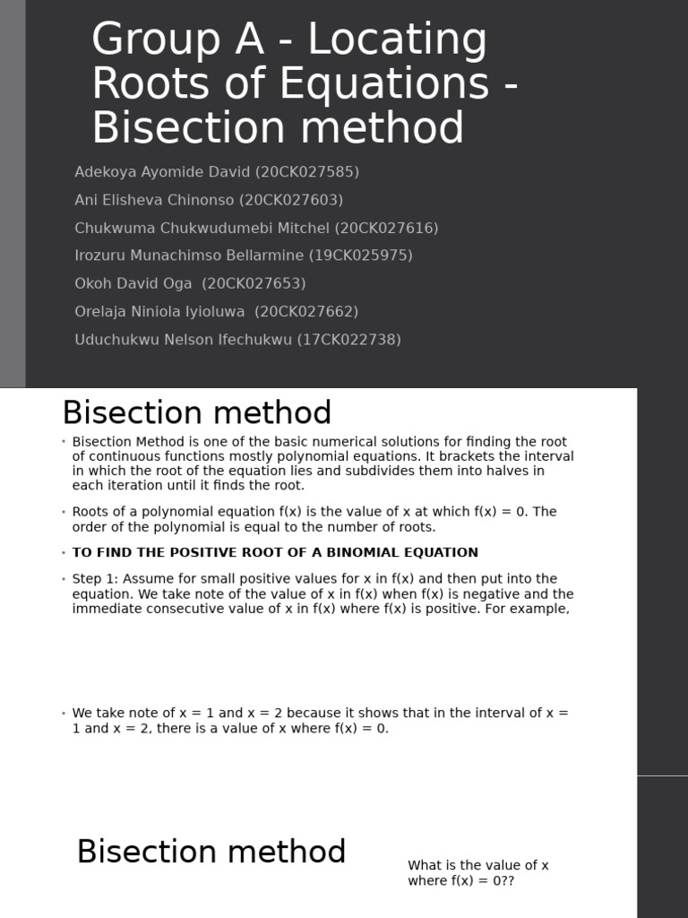 Group A - Locating Roots of Equations 24 - 25 | PDF | Electrical ...