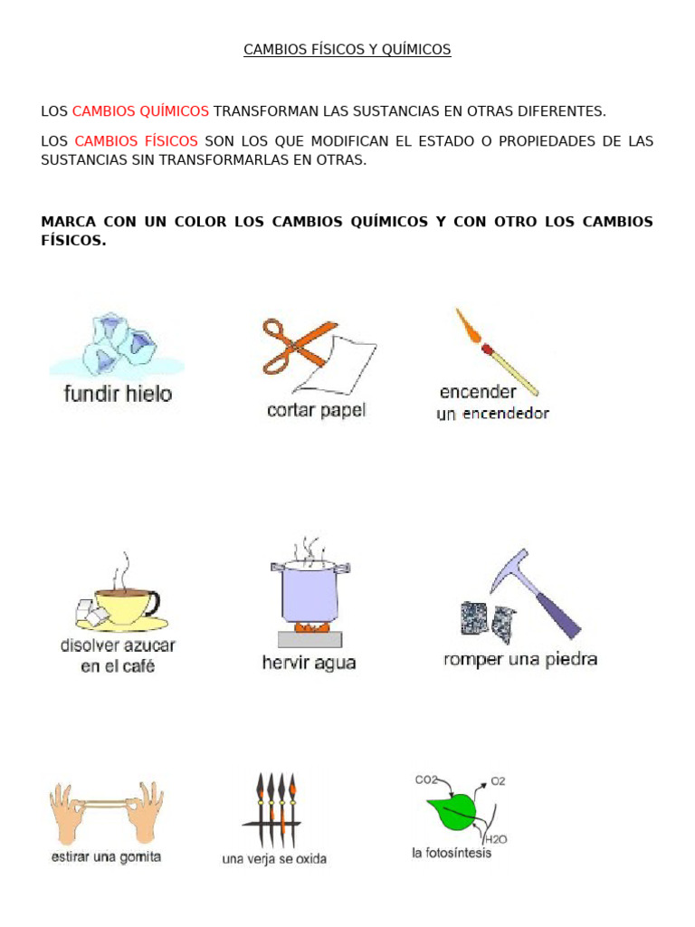 Cambios Físicos y Químicos | PDF