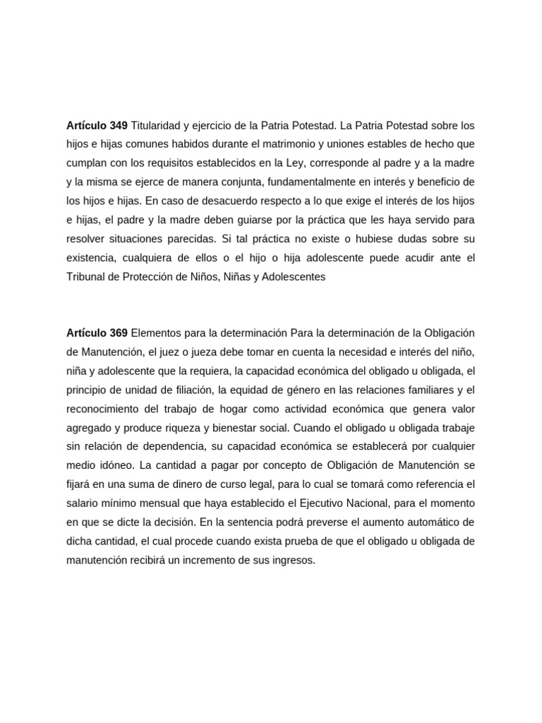Obligacion de Manutencion | PDF