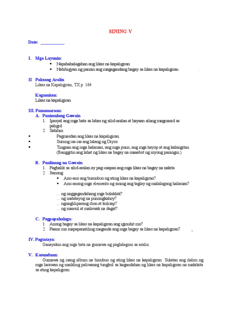 Sining 5 4th Rating | PDF