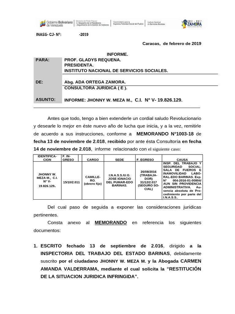 Caso Jhonny W. Meza Mora Barinas | PDF | Gobierno | Justicia