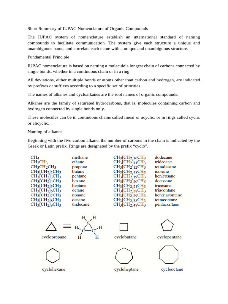 IUPAC Nomenclature of Organic Compounds | PDF | Functional Group | Alkane