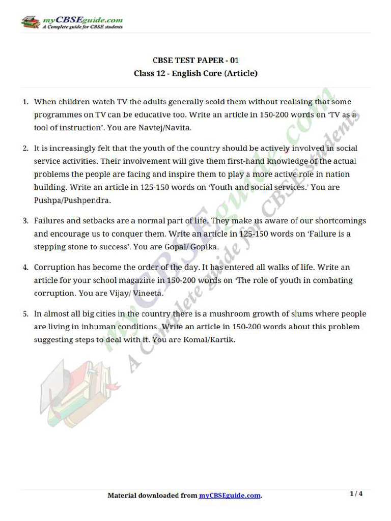 12 English Core Article tp1 | PDF