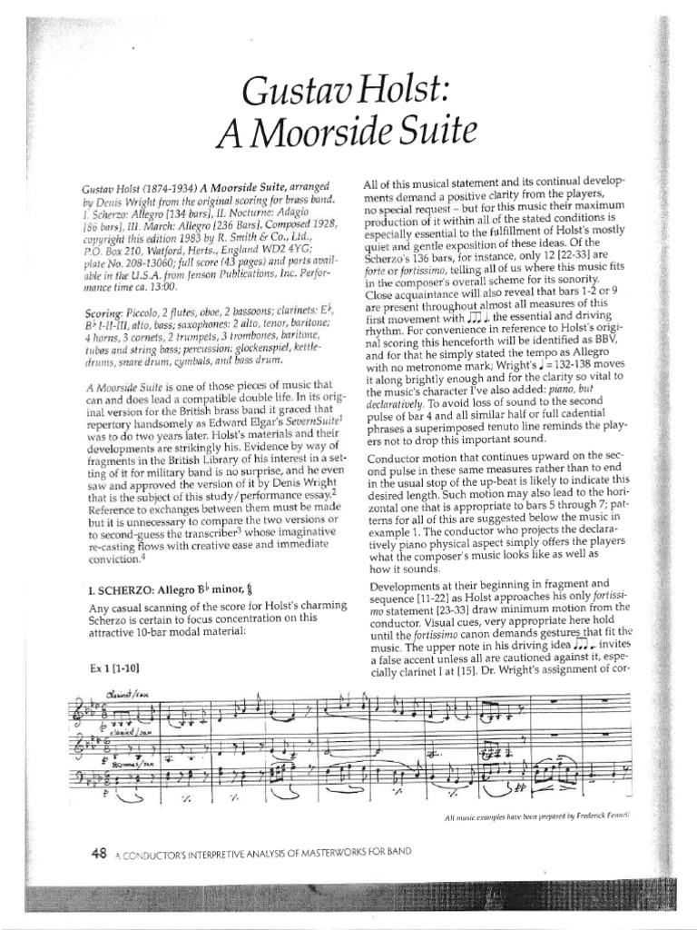 A Moorside Suite Analysis | PDF | Oboe | Saxophone
