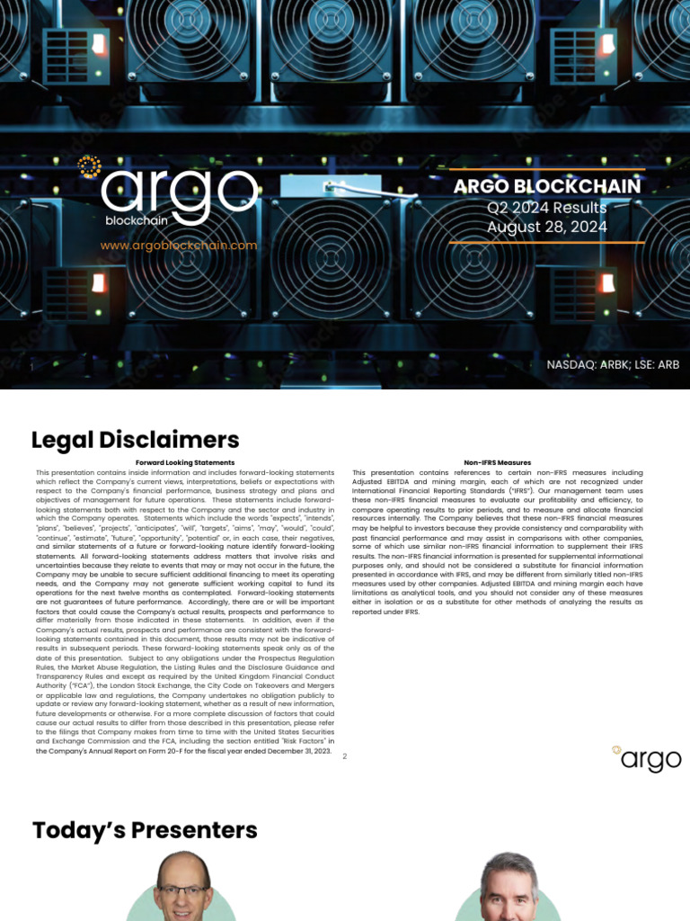 Argo Blockchain Q2 2024 Financial Results | PDF | Bitcoin | Prospectus ...