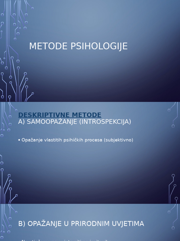 5 Metode Psihologije | PDF