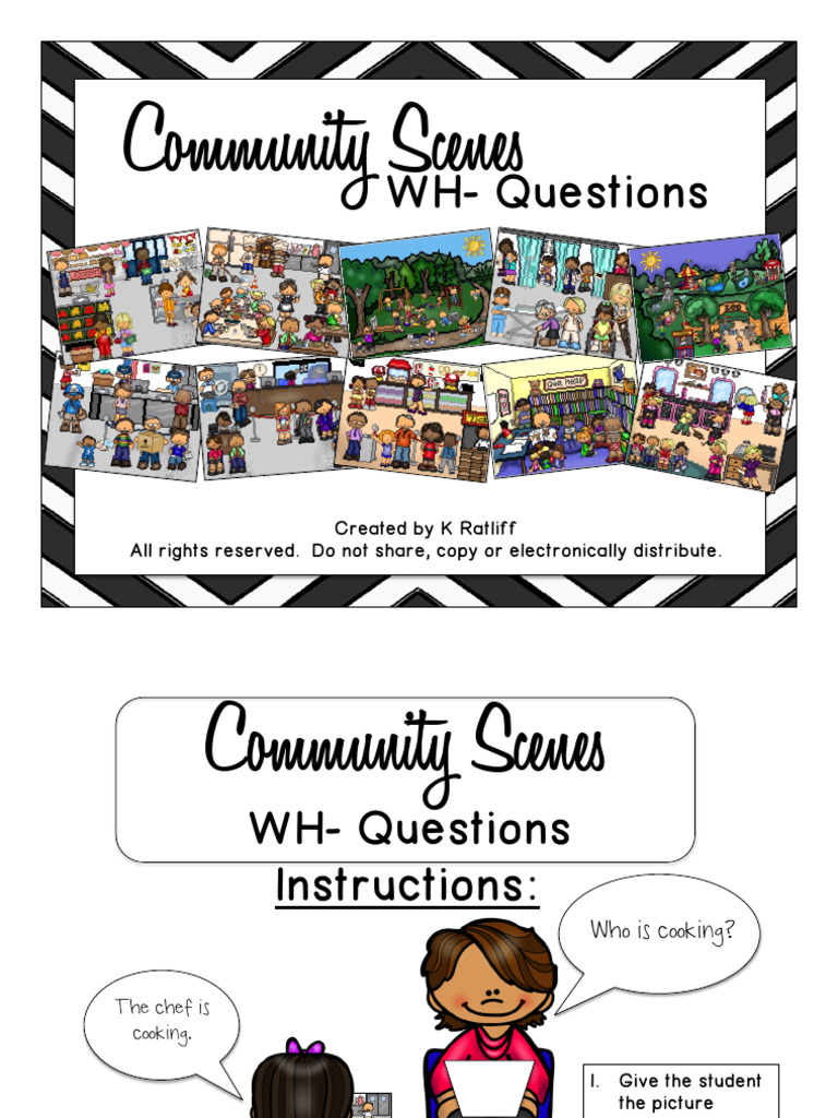 WH-Questions for Community Scenes | PDF | Mail | Hairstyle
