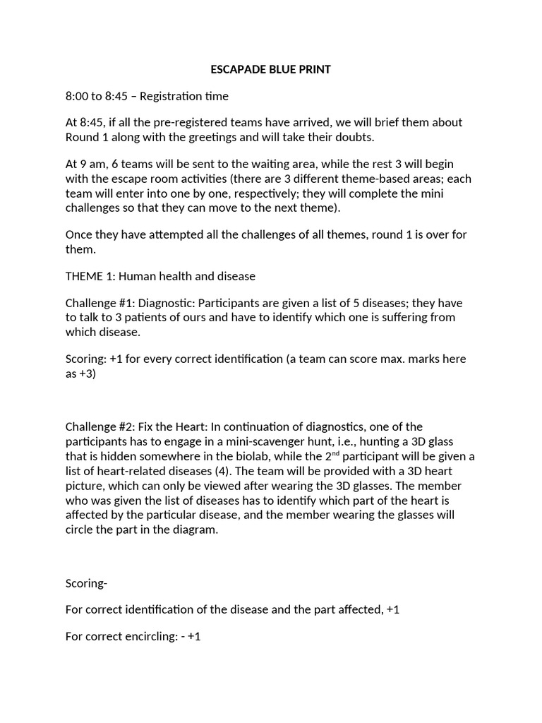 ESCAPADE BLUE PRINT | PDF | Cell (Biology) | Organelle