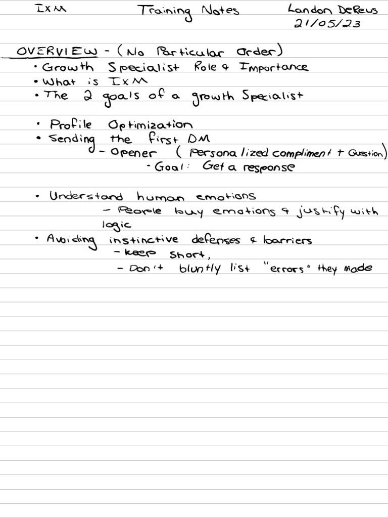 Training Notes Pdf