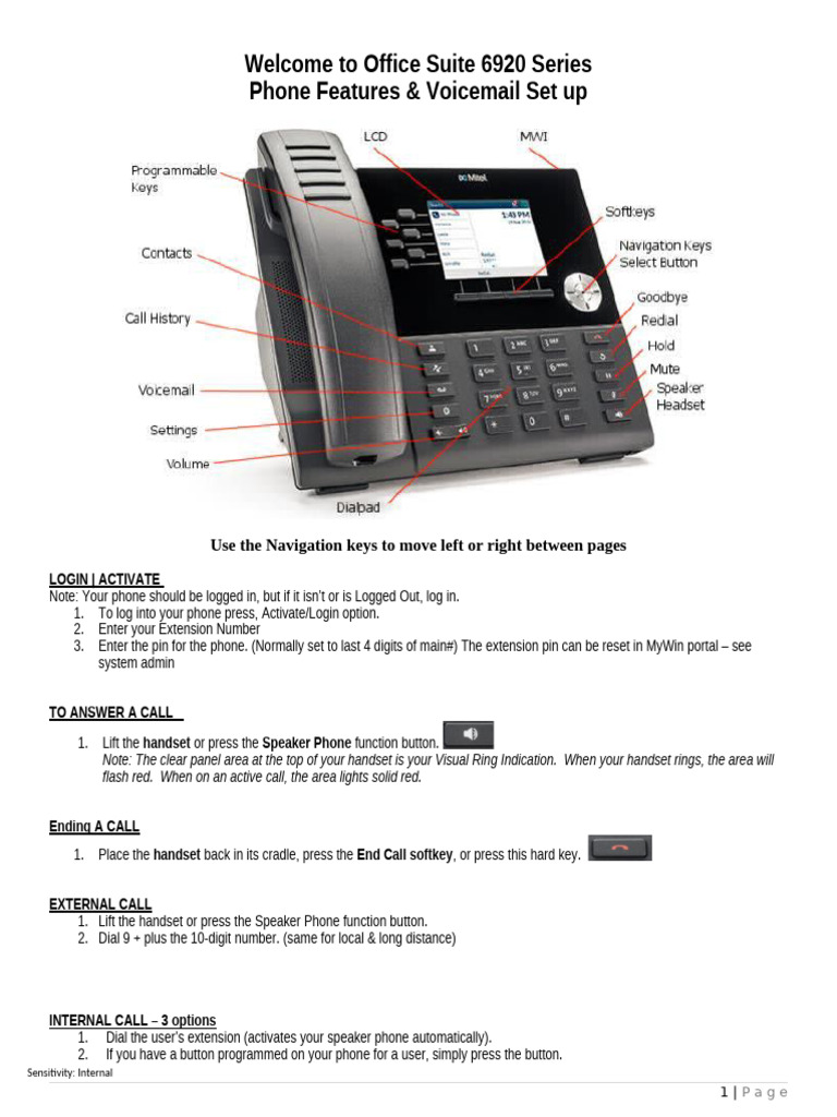 Mitel 6920 Cheat Sheet - UPDATED NOV 2021 - Union County Health Dept ...
