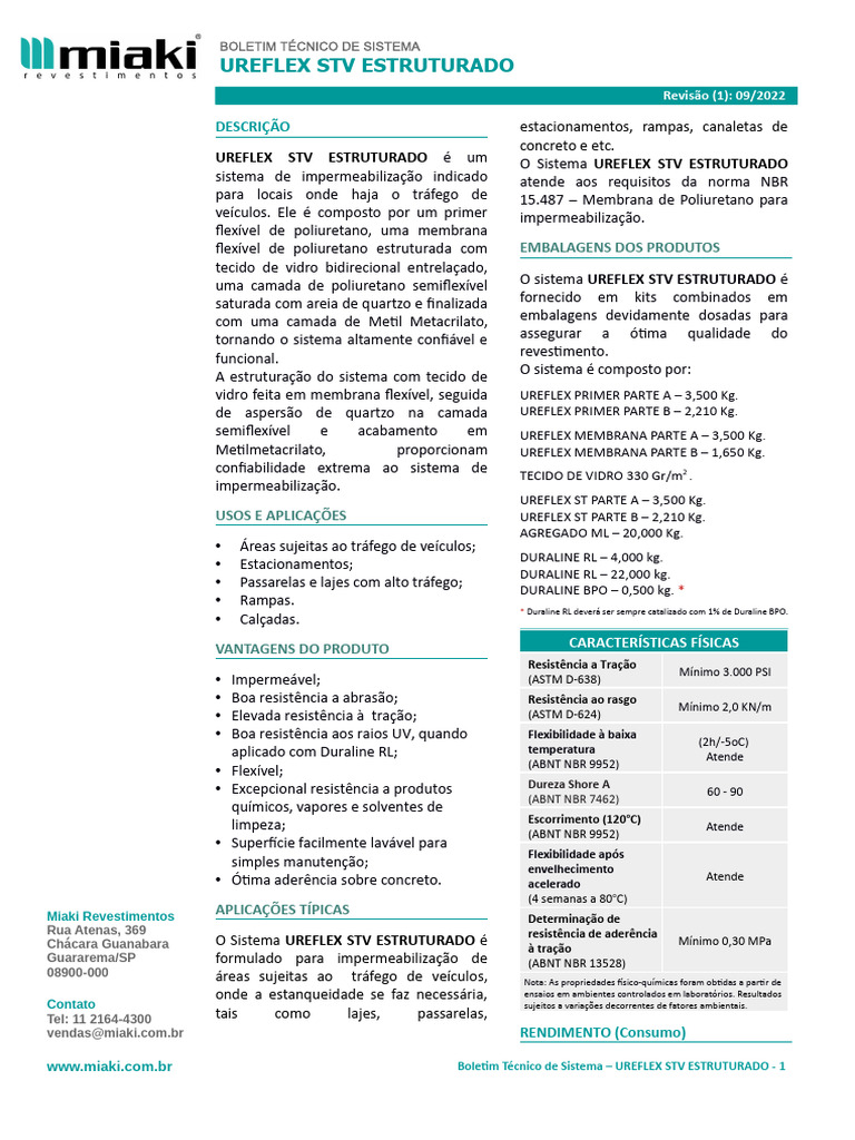 Sistema UREFLEX STV: Impermeabilização Veicular | PDF | Temperatura | Epóxi
