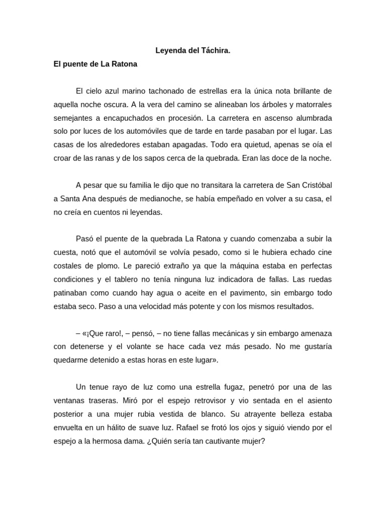 Leyenda Del Táchira | PDF