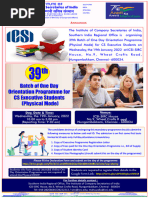 ICSI 15-Day Classroom EDP 2025 Details | PDF