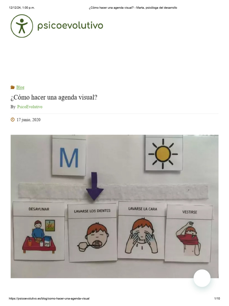 ¿Cómo Hacer Una Agenda Visual - Marta, Psicóloga Del Desarrollo | PDF ...