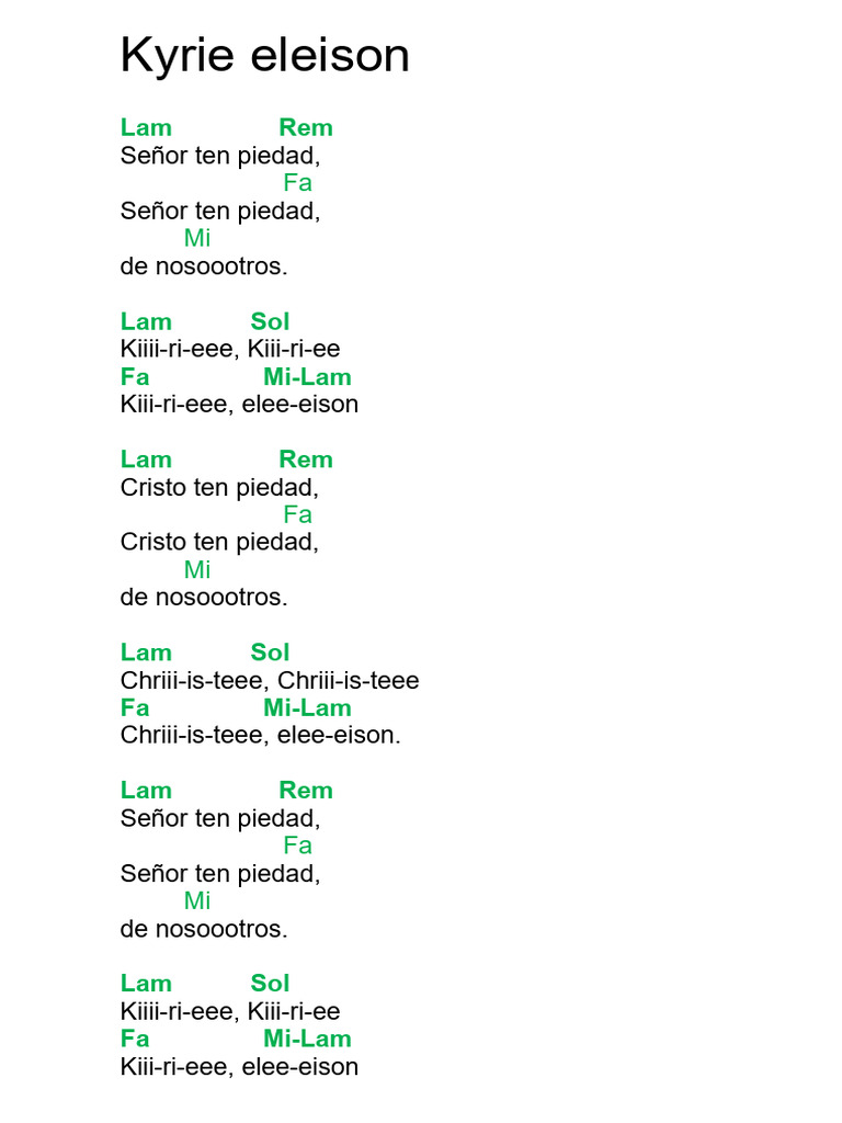 Letra y Significado de Kyrie Eleison | PDF