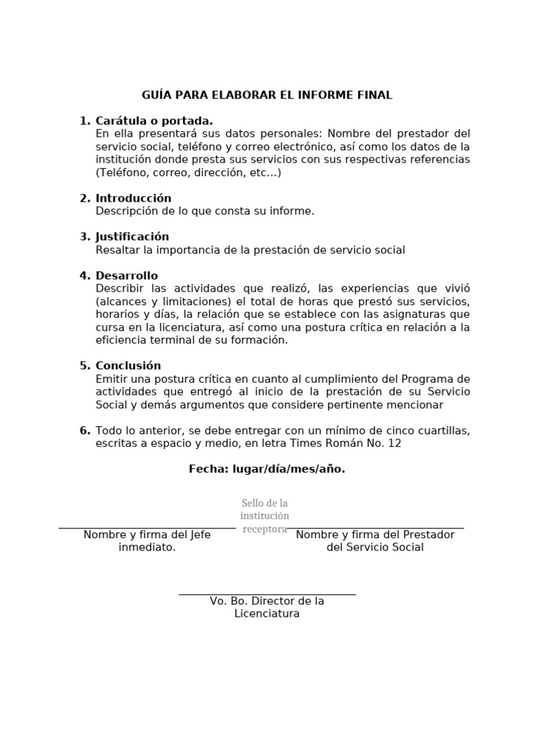 Formato SS-05 Informe Final | PDF