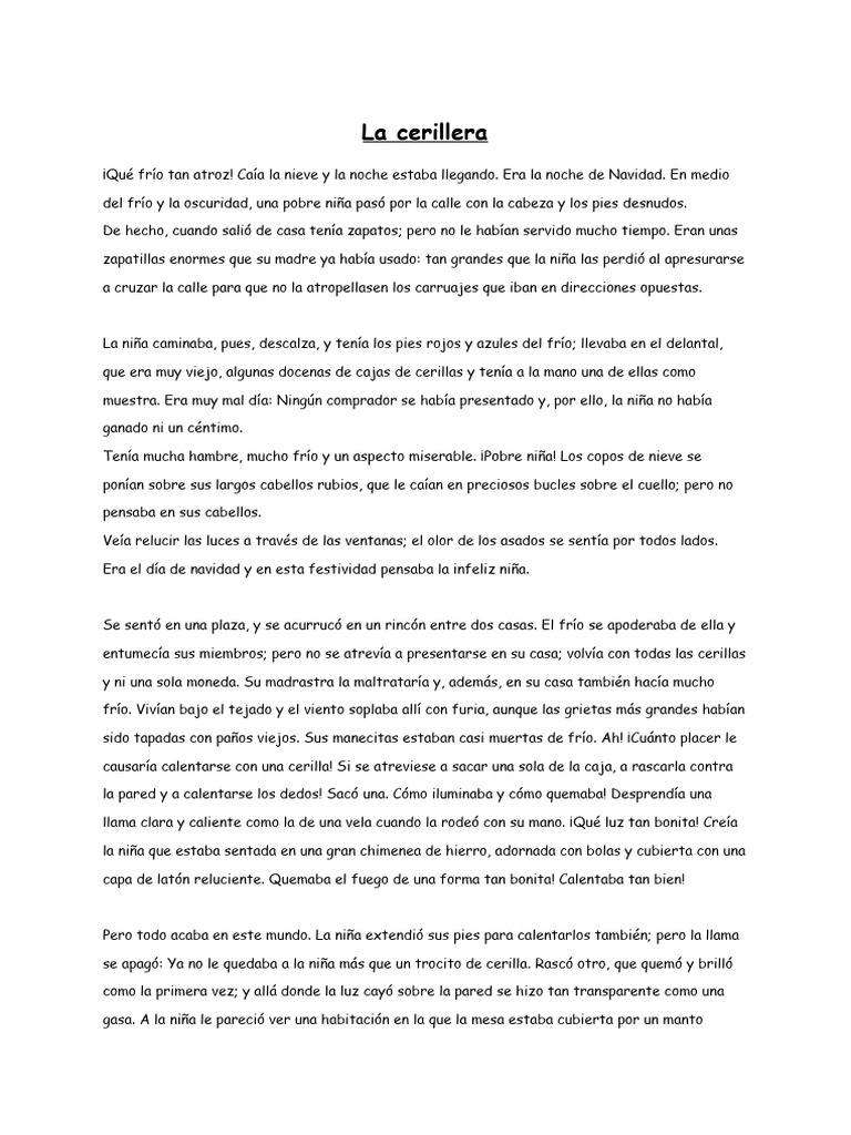 La Cerillera: Cuento de Navidad | PDF
