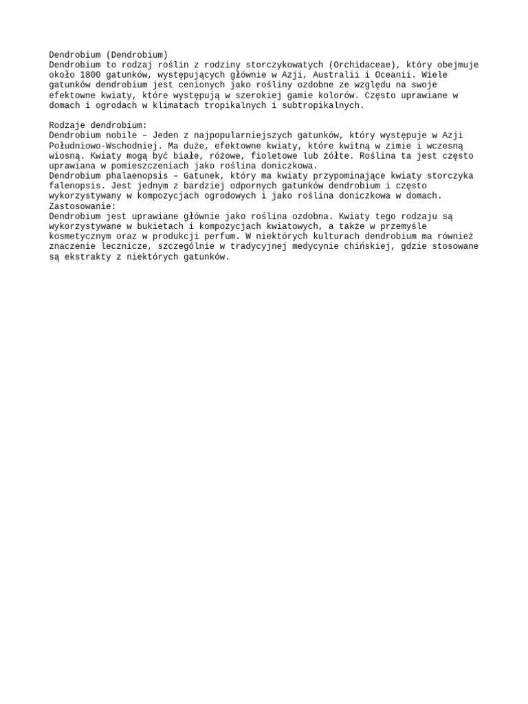 Dendrobium (Dendrobium) | PDF