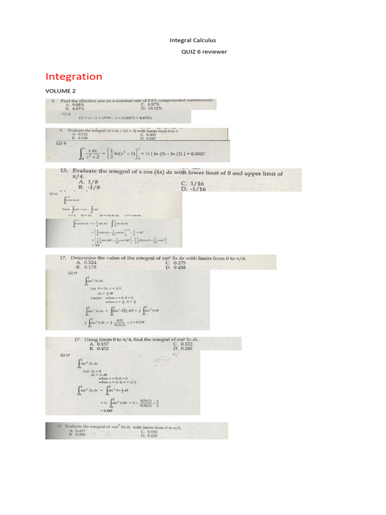 Integral Calculus | PDF