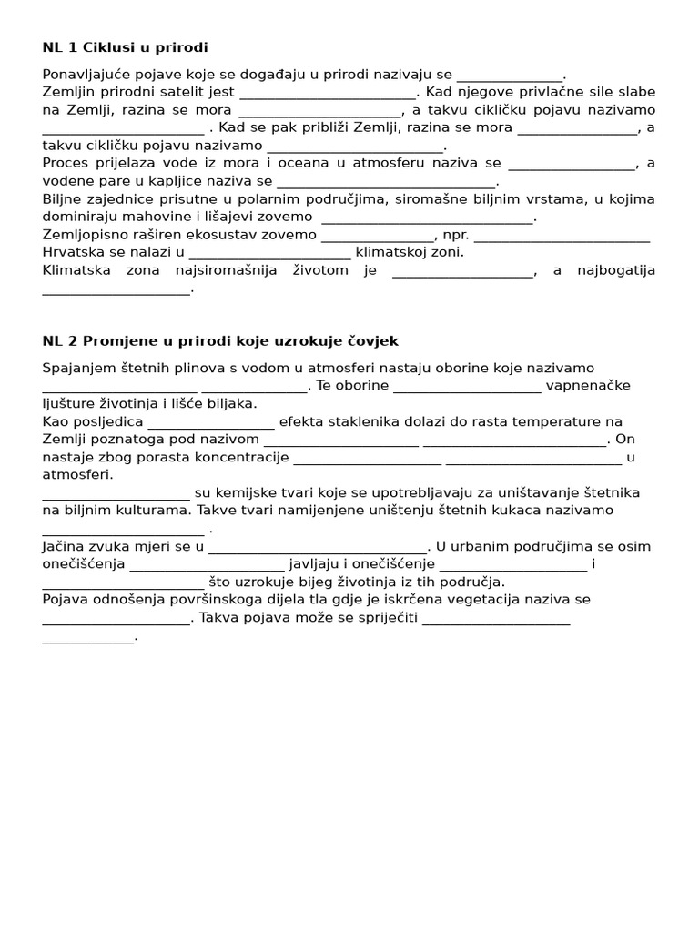 NL Promjene U Prirodi Zbog Čovjeka | PDF