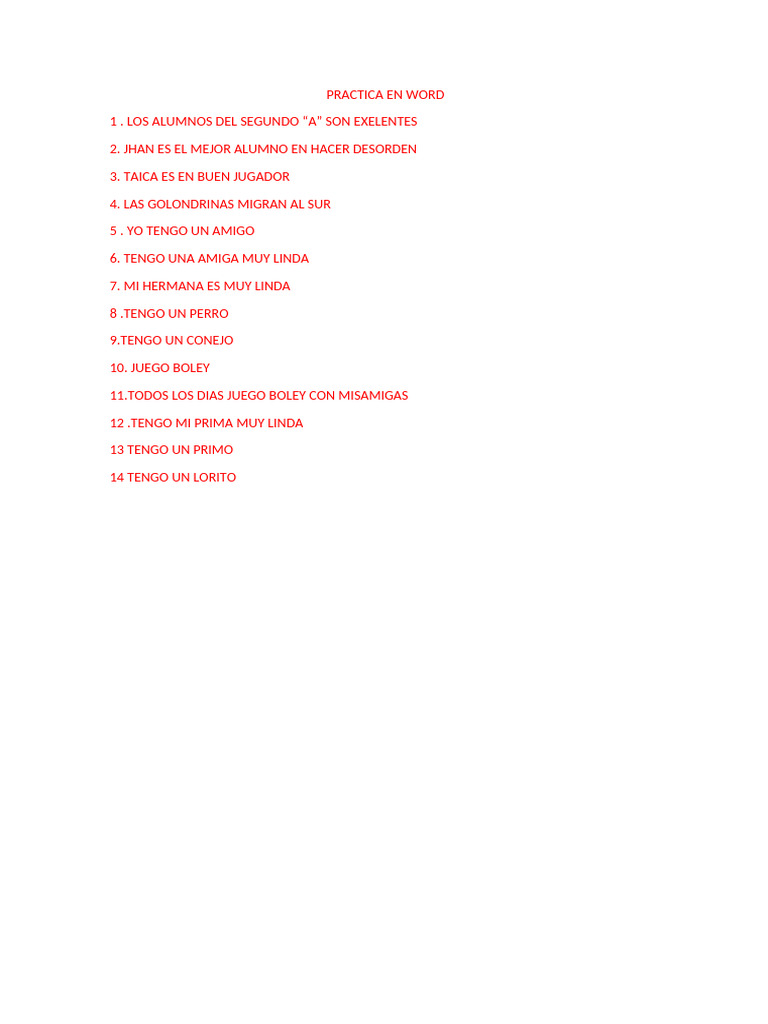 Practica en Word | PDF