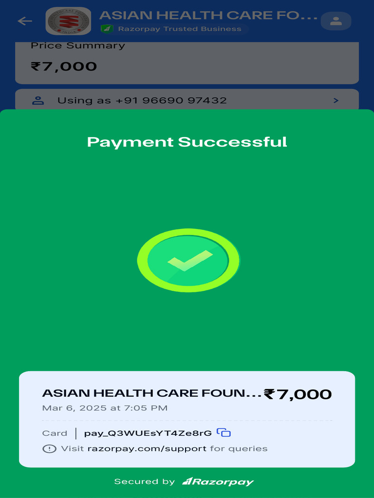 Razorpay - Me - Asian Health Care Foundation | PDF