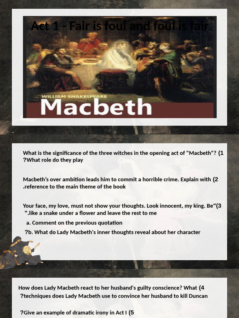 Act 1 Discussion Questions | PDF | Macbeth