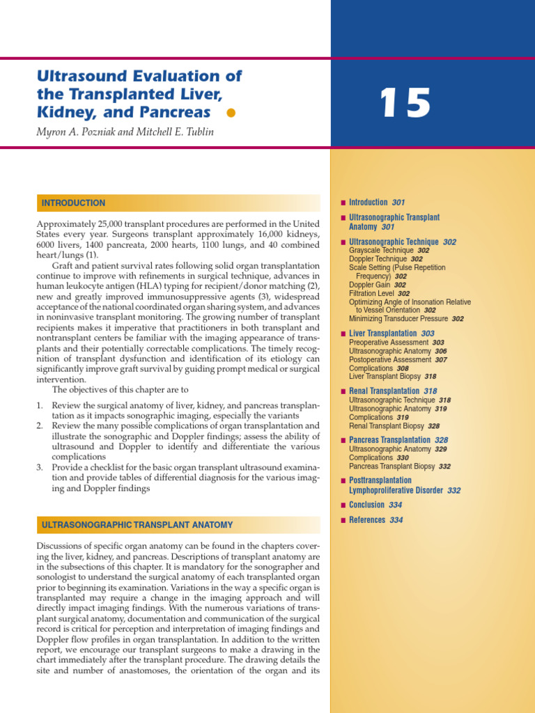 3076 - McGahan - CH15 - Ultrasound Evaluation of The Transplanted Liver, Kidney and Pancreas ...