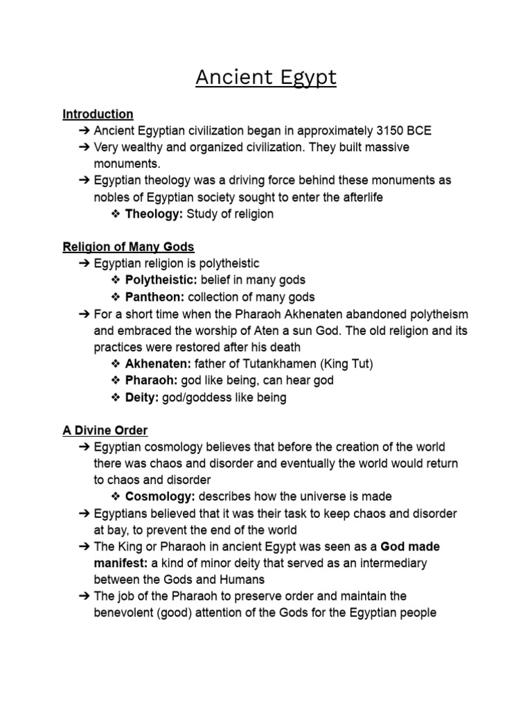 Ancient Egyptian Religion and Cosmology | PDF