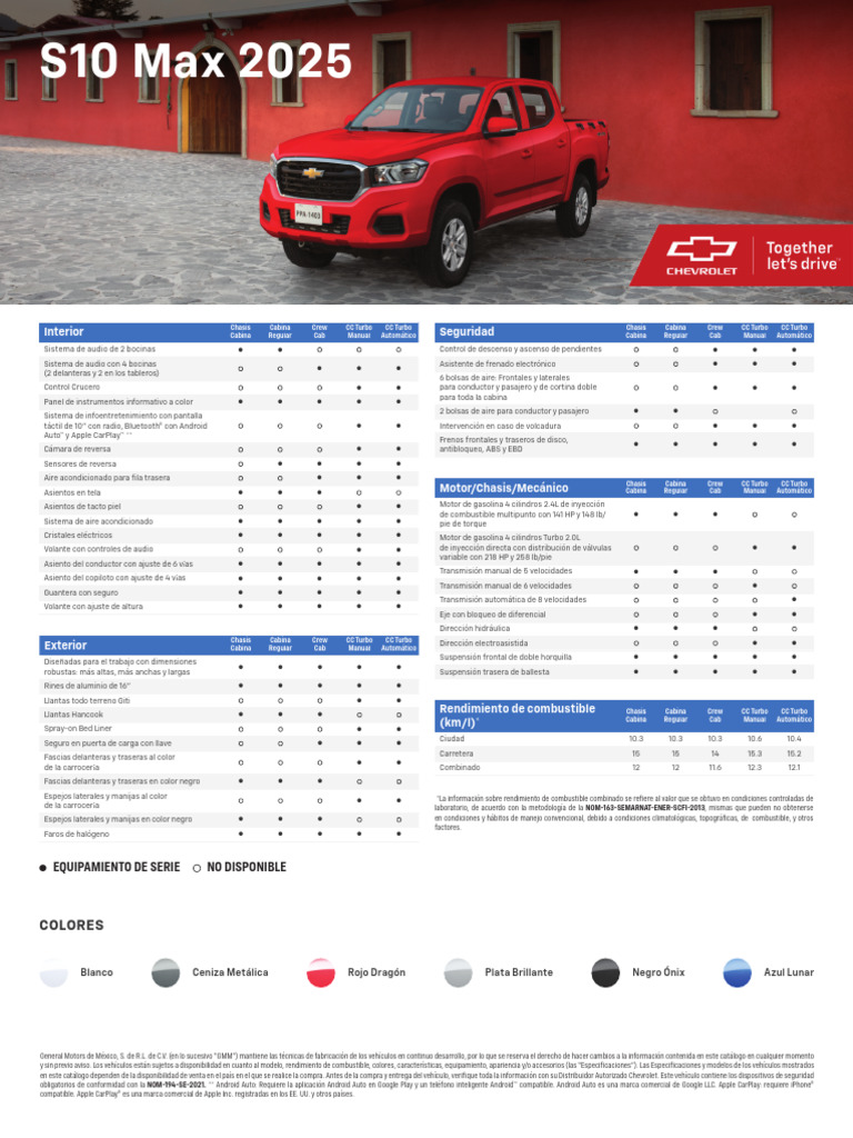 Ficha Tecnica s10 Max 2025 TLD | PDF | Inyección de combustible ...