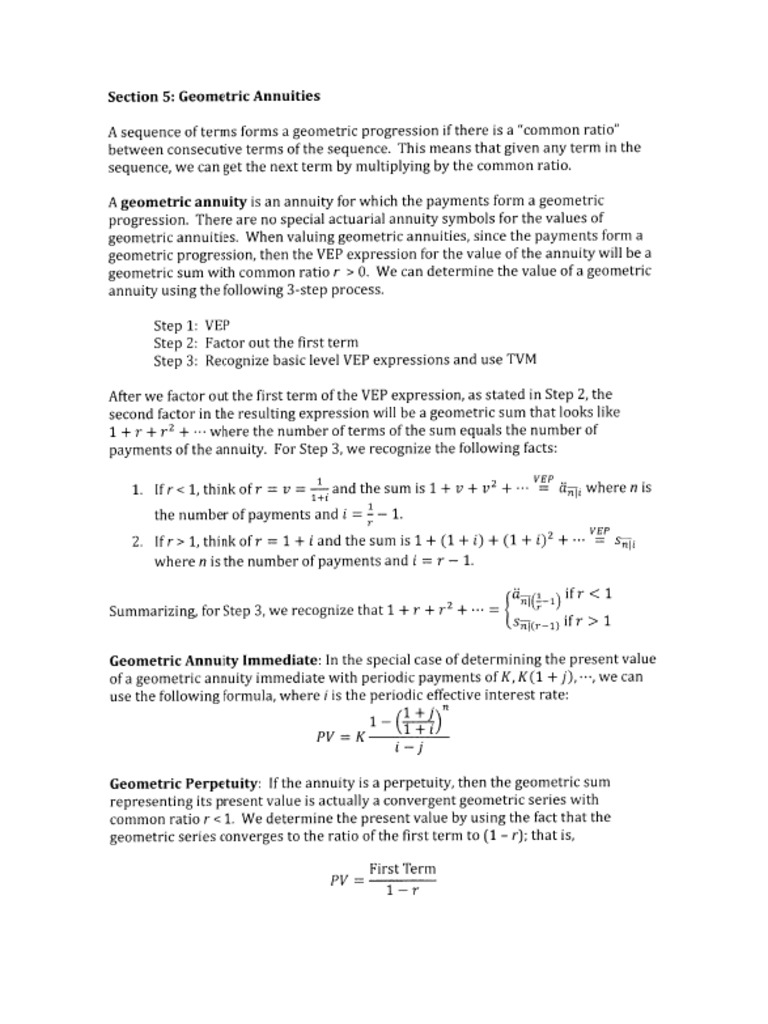 Geometric Annuities | PDF